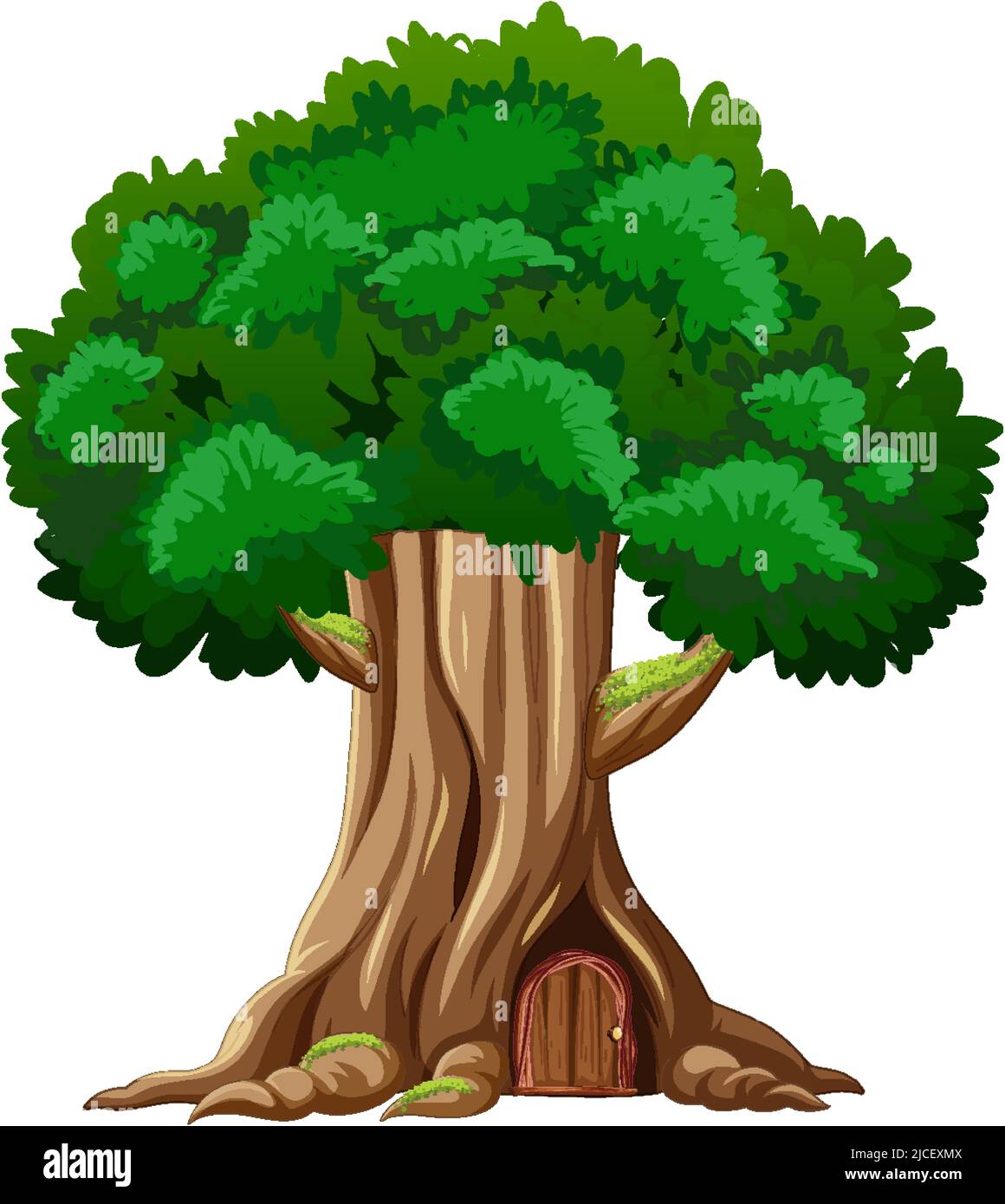 Großer Baum isoliert Cartoon-Illustration Stock-Vektorgrafik - Alamy