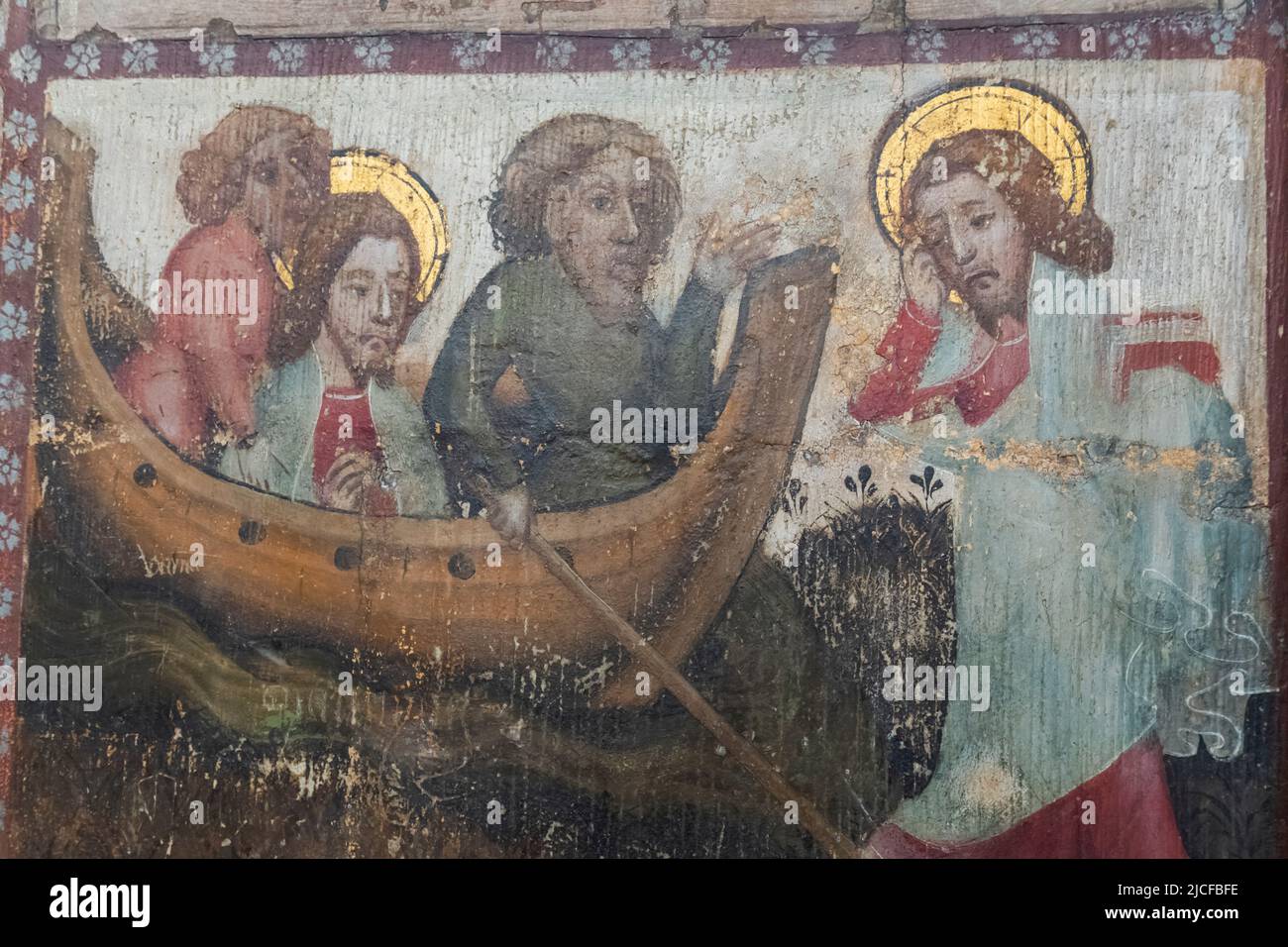 England, London, Westminster Abbey, Eingang zum Kapitelhaus, mittelalterliche Wandmalereien mit ...