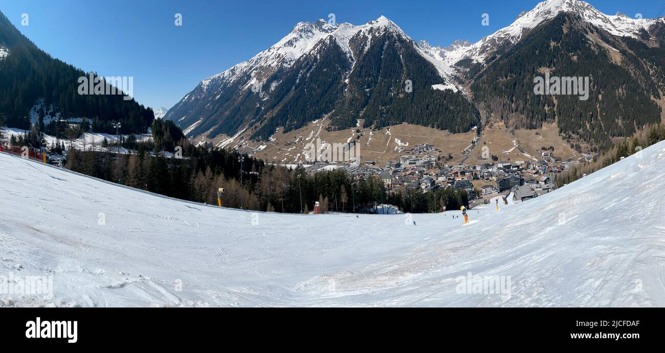 Skigebiet Silvretta Ski Arena Ischgl/Samnaun, Panoramablick von der ...