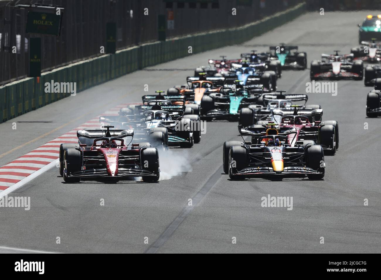 12. Juni 2022, Rom, Aserbaidschan: 16 LECLERC Charles (mco), Scuderia Ferrari F1-75, Action 11 ...