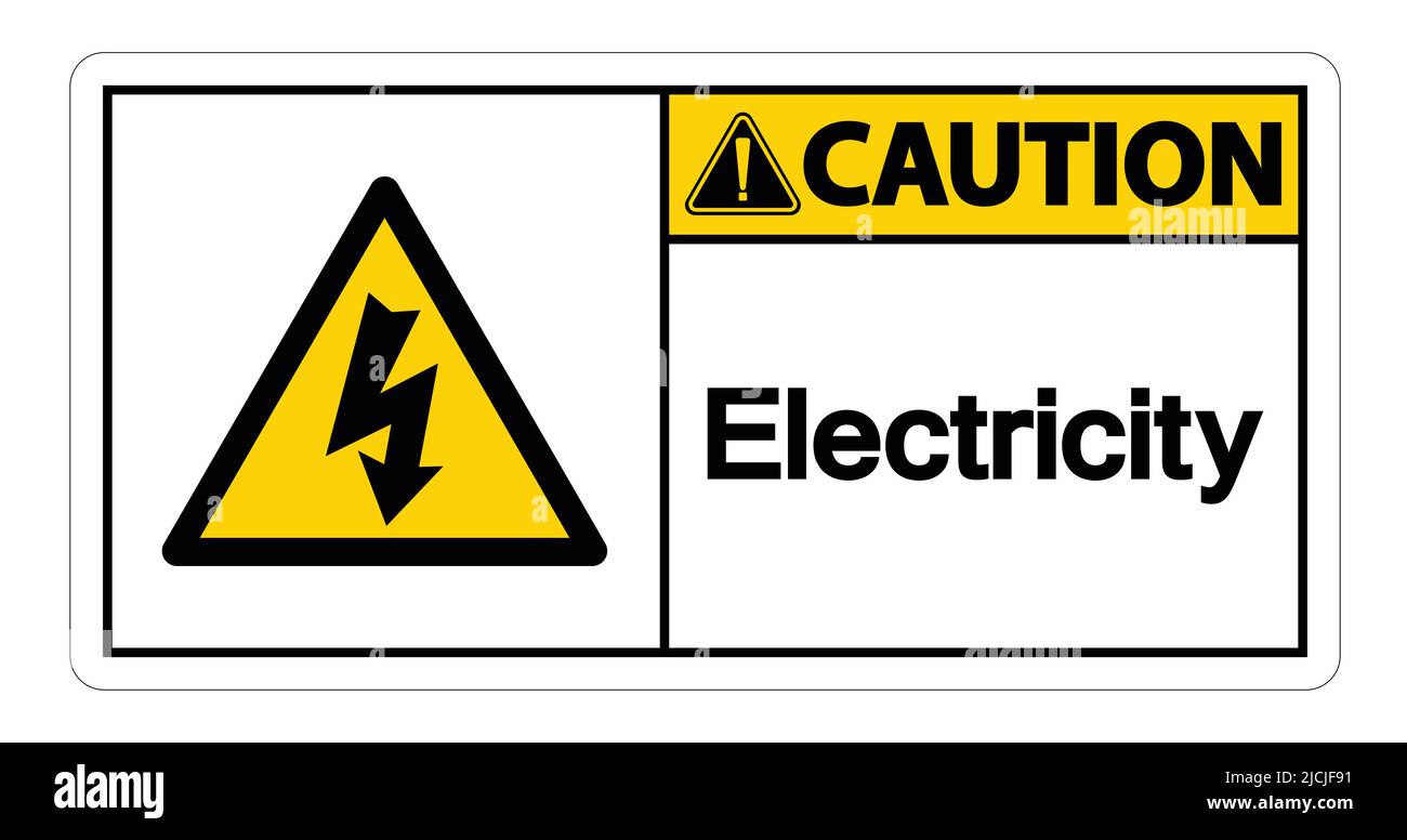 Achtung Strom Symbol Zeichen Isolieren Auf Weißem Hintergrund, Vektor ...