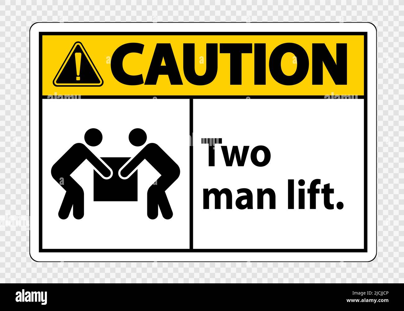 Zwei-Mann-Lift-Symbol-Zeichen isolieren auf transparentem Hintergrund, Vektor-Illustration Stock ...