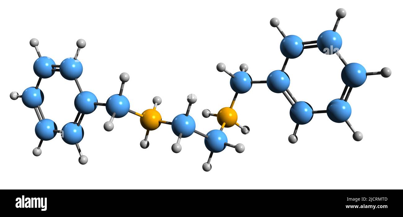 3D Aufnahme von Benzathin Benzylpenicillin Skelettformel ...