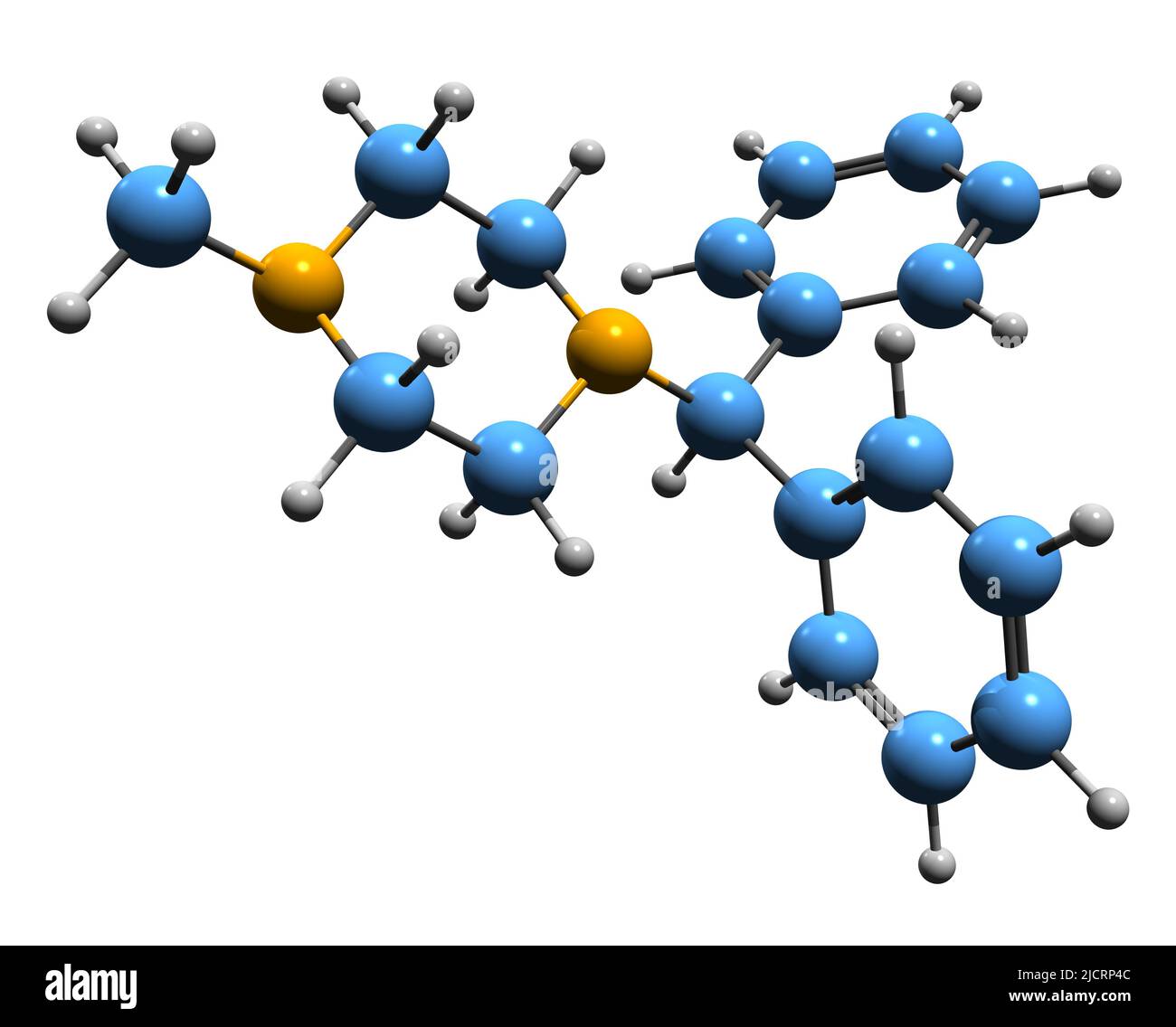 3D Bild der Skelettformel von Cyclizin - molekularchemische Struktur ...