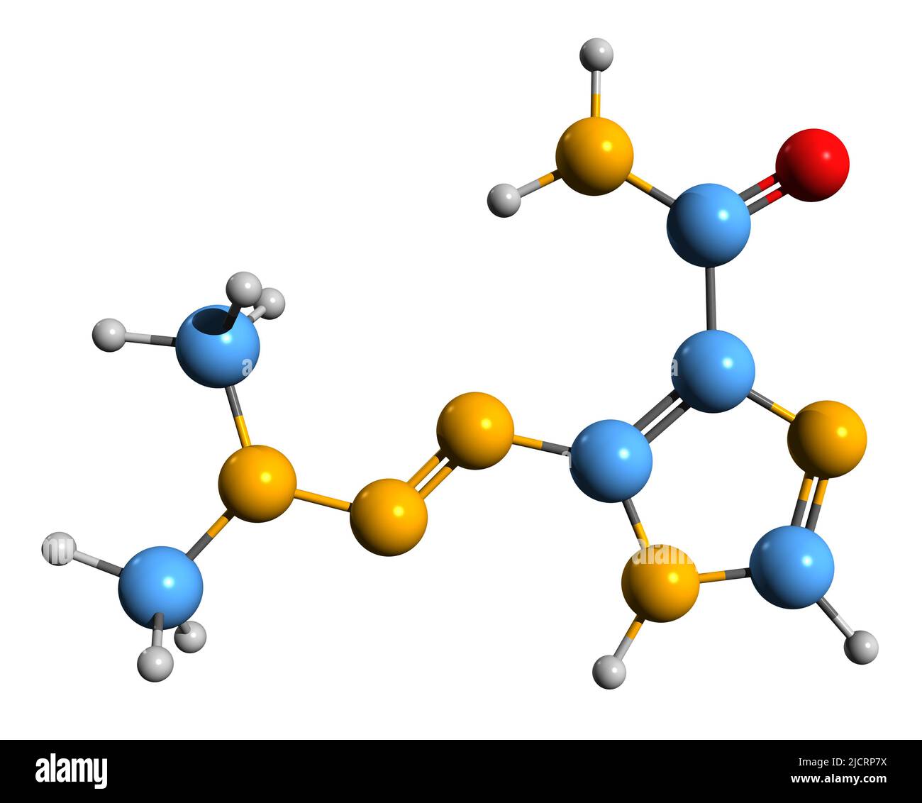 3D Bild der Skelettformel von Dacarbazin - molekulare chemische ...