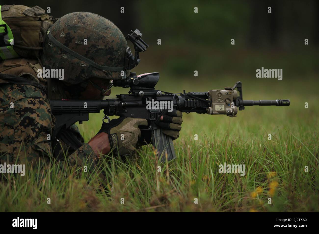 Ein U.S. Marine with Charlie Company, Bataillon 1., Marine Regiment 8 ...