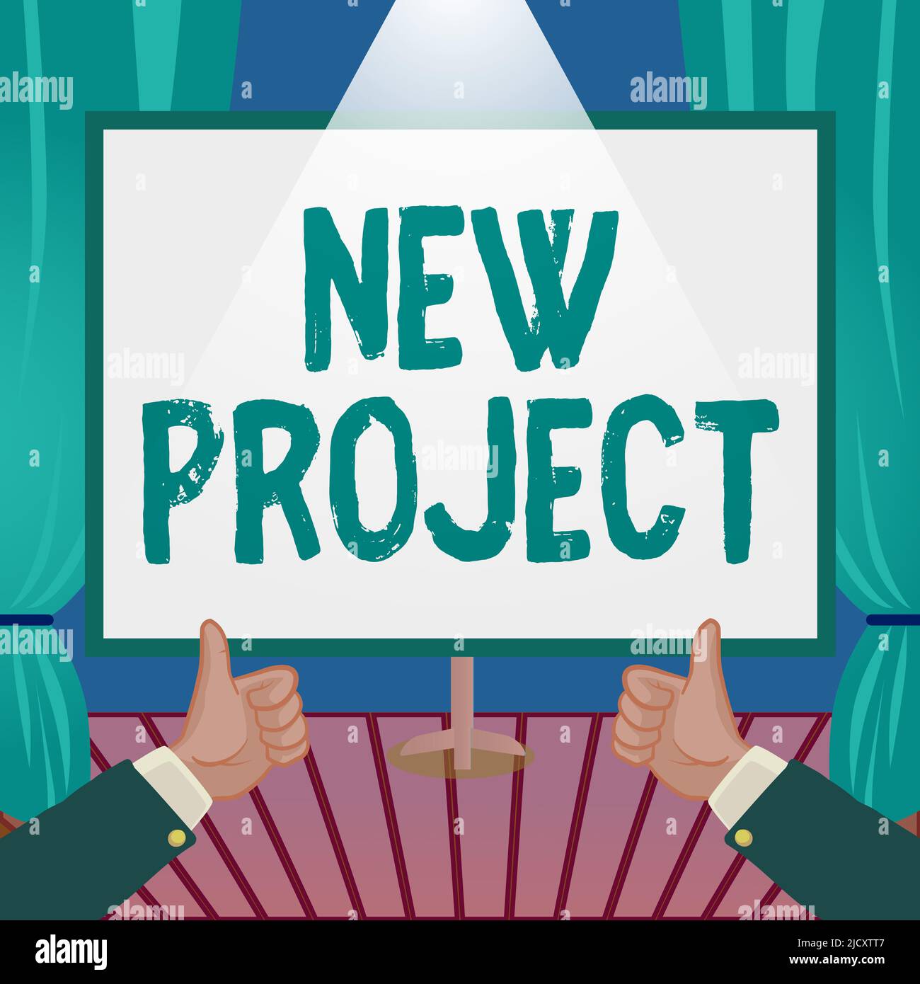 Textschild mit neuem Projekt. Konzept bedeutet, dass einzelne ...