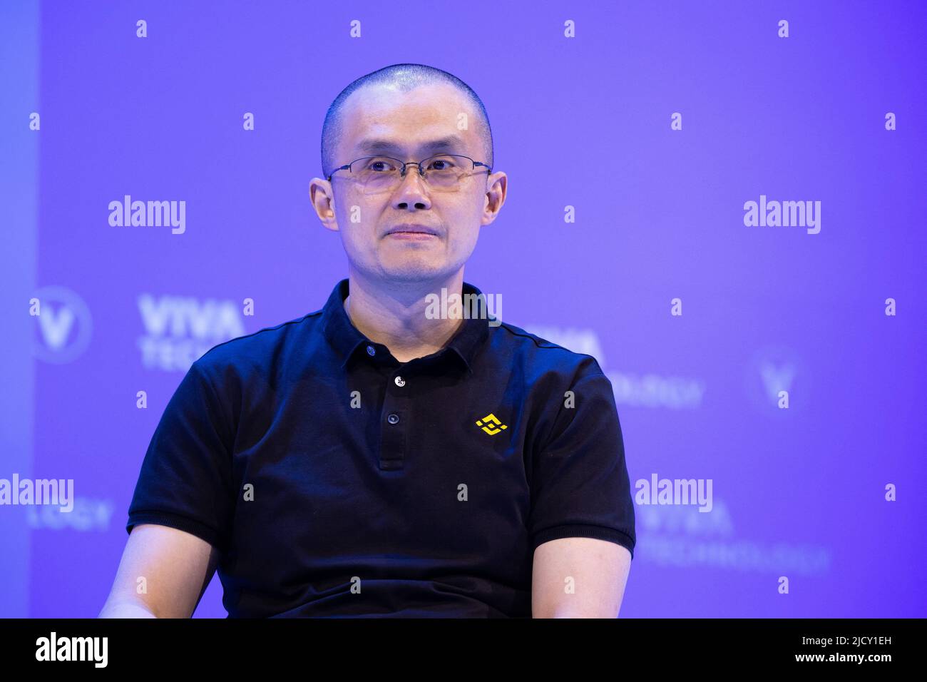 Binance CEO Changpeng Zhao aka CZ spricht auf der VivaTech Technologie-Startups und ...