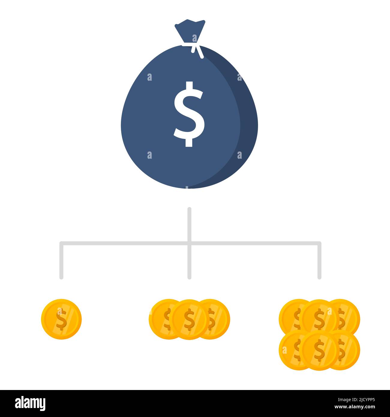 Konto aufteilen Stock-Vektorgrafiken kaufen - Alamy