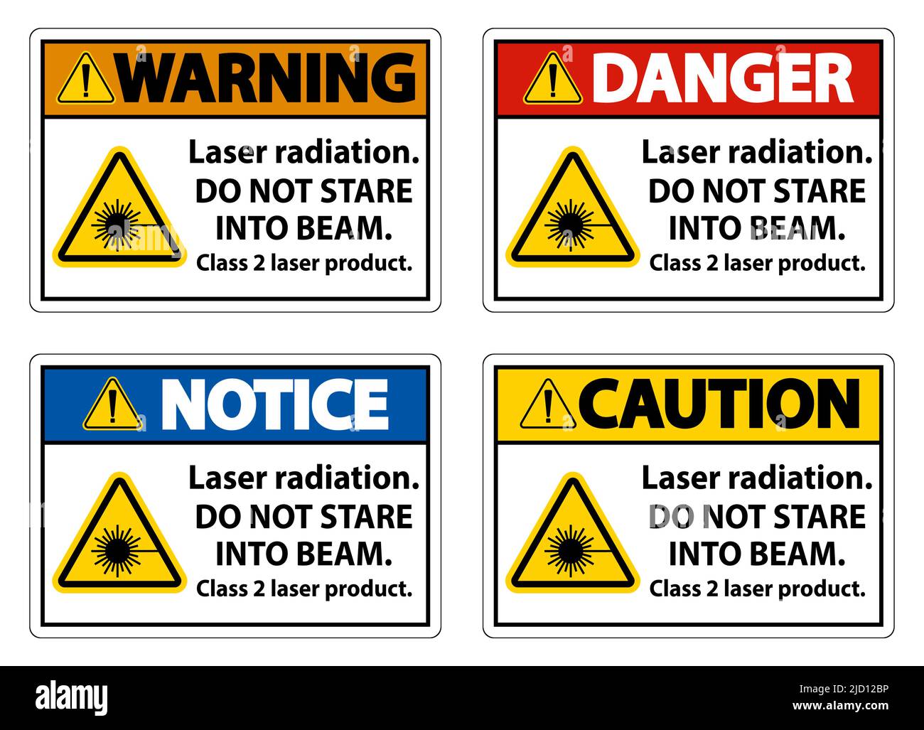 Laserstrahlung, nicht in den Strahl starren, Klasse 2 Laserprodukt ... Laserstrahlung, nicht in den Strahl starren, Klasse 2 Laserprodukt ...