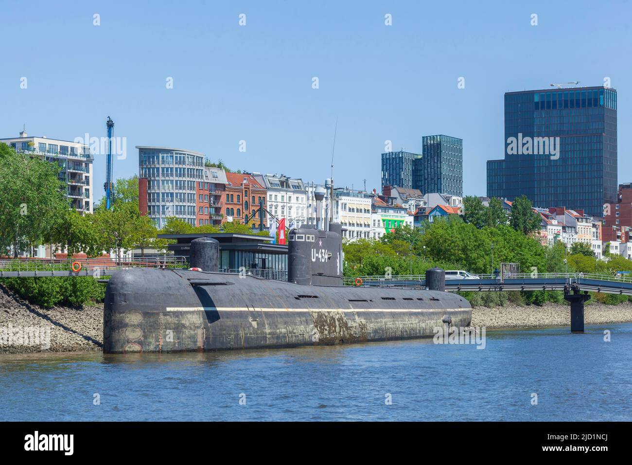 Museum U-Boot U-434 im Hafen, St. Pauli, Hamburg, Deutschland ...