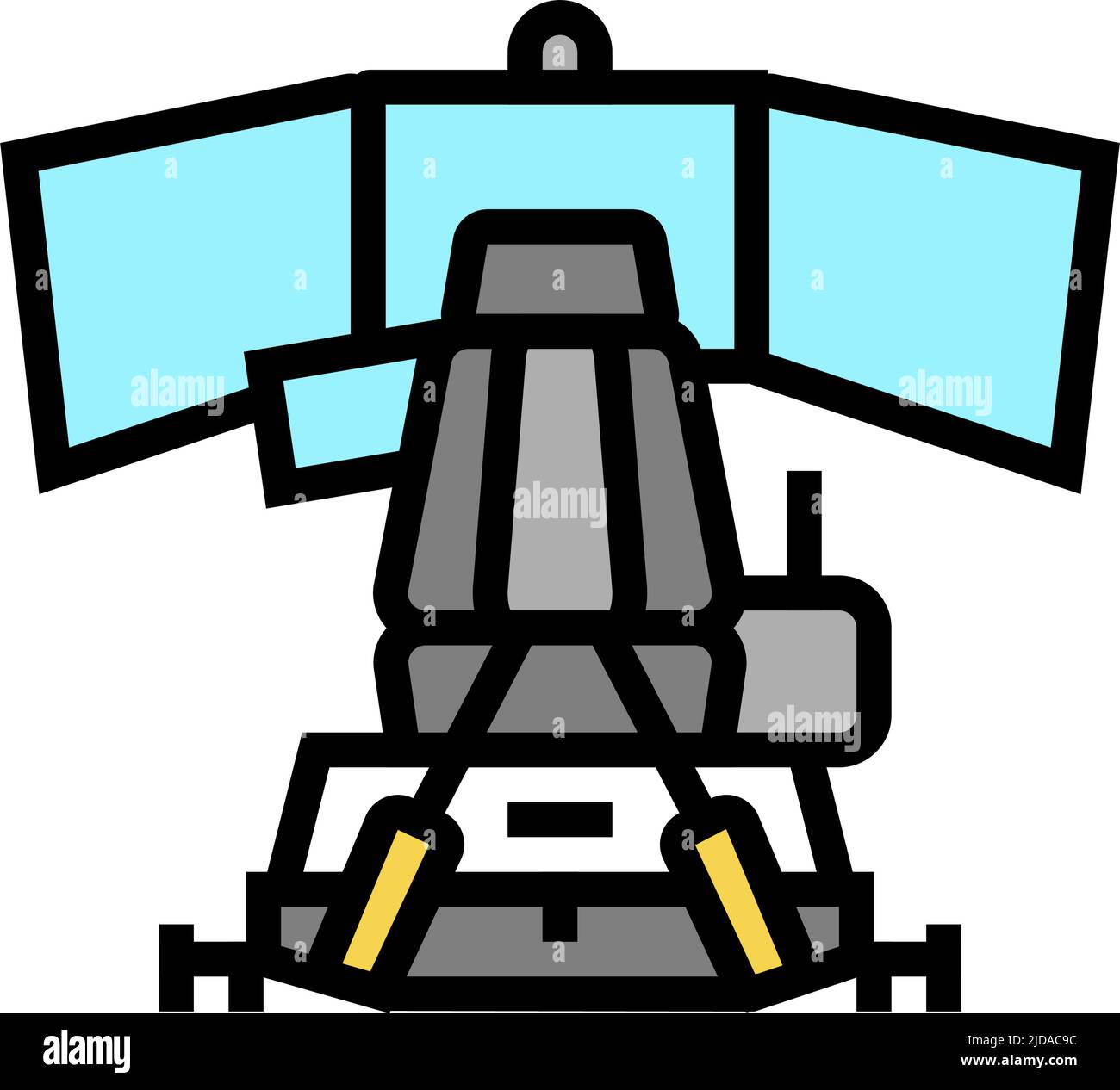 Racing Simulator Cockpit Farbe Symbol Vektor Illustration Stock ...