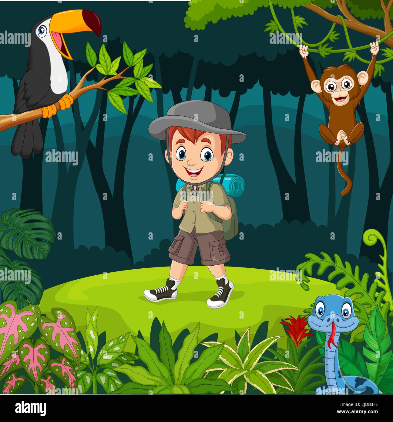 Wald entdeckung Stock-Vektorgrafiken kaufen - Alamy