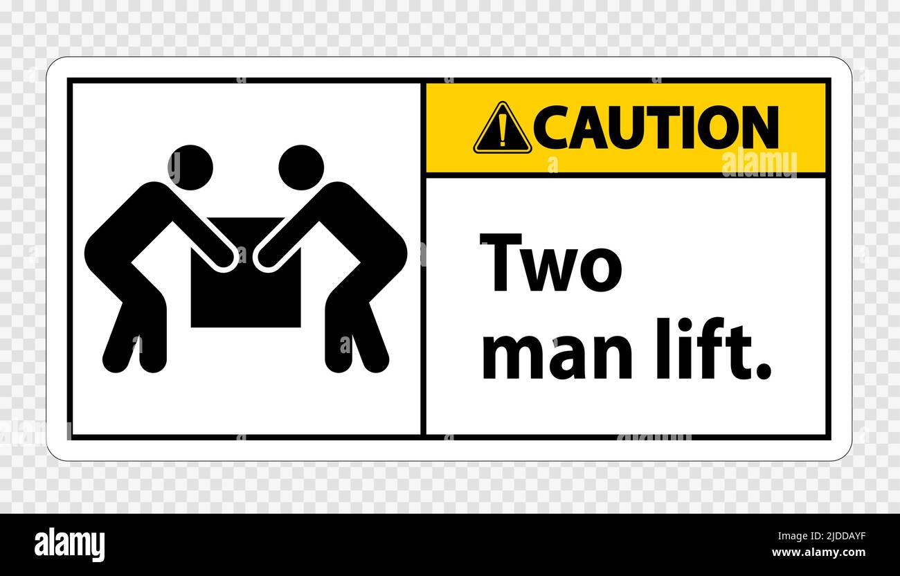 Zwei-Mann-Lift-Symbol-Zeichen isolieren auf transparentem Hintergrund, Vektor-Illustration Stock ...