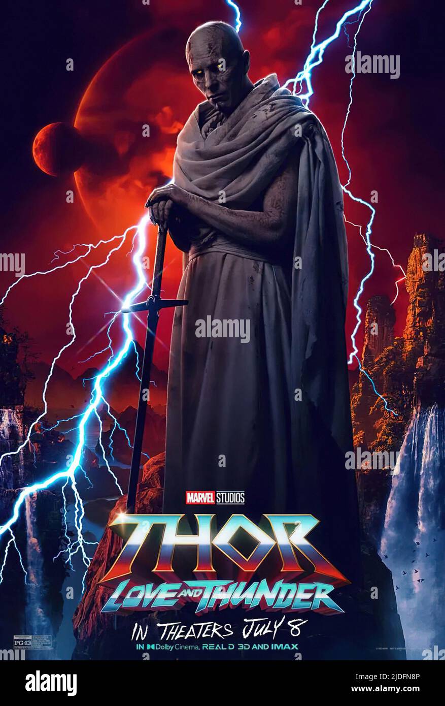 THOR: LIEBE UND DONNER, US-Charakterplakat, Christian Bale als Gorr ...