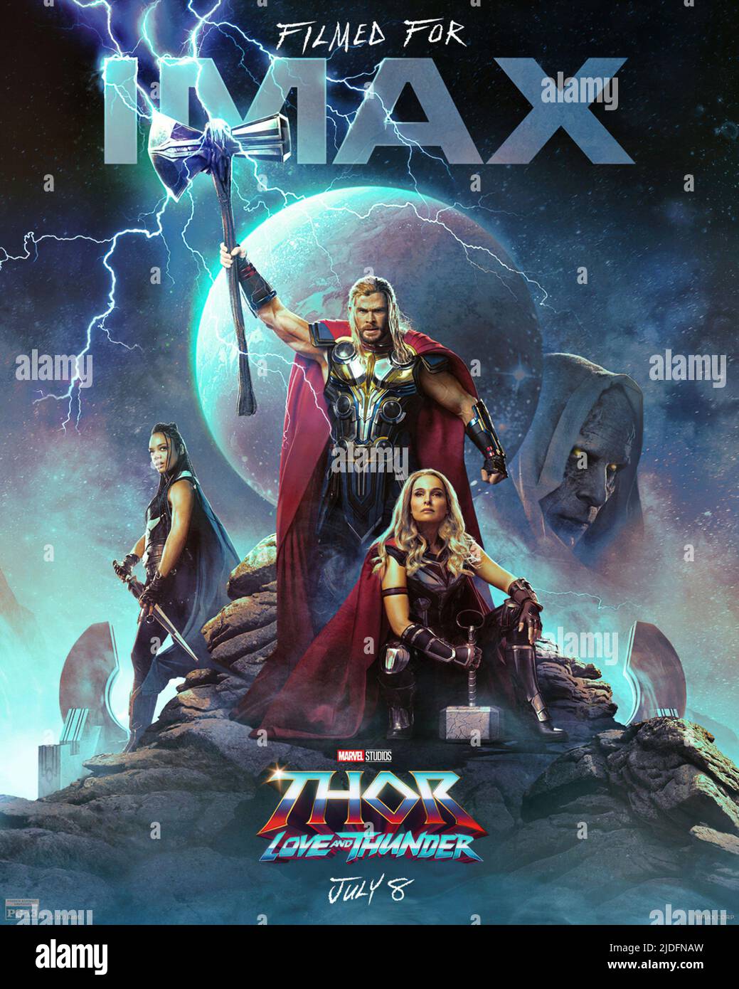 THOR: LIEBE UND DONNER, US IMAX-Poster, von links: Tessa Thompson als ...