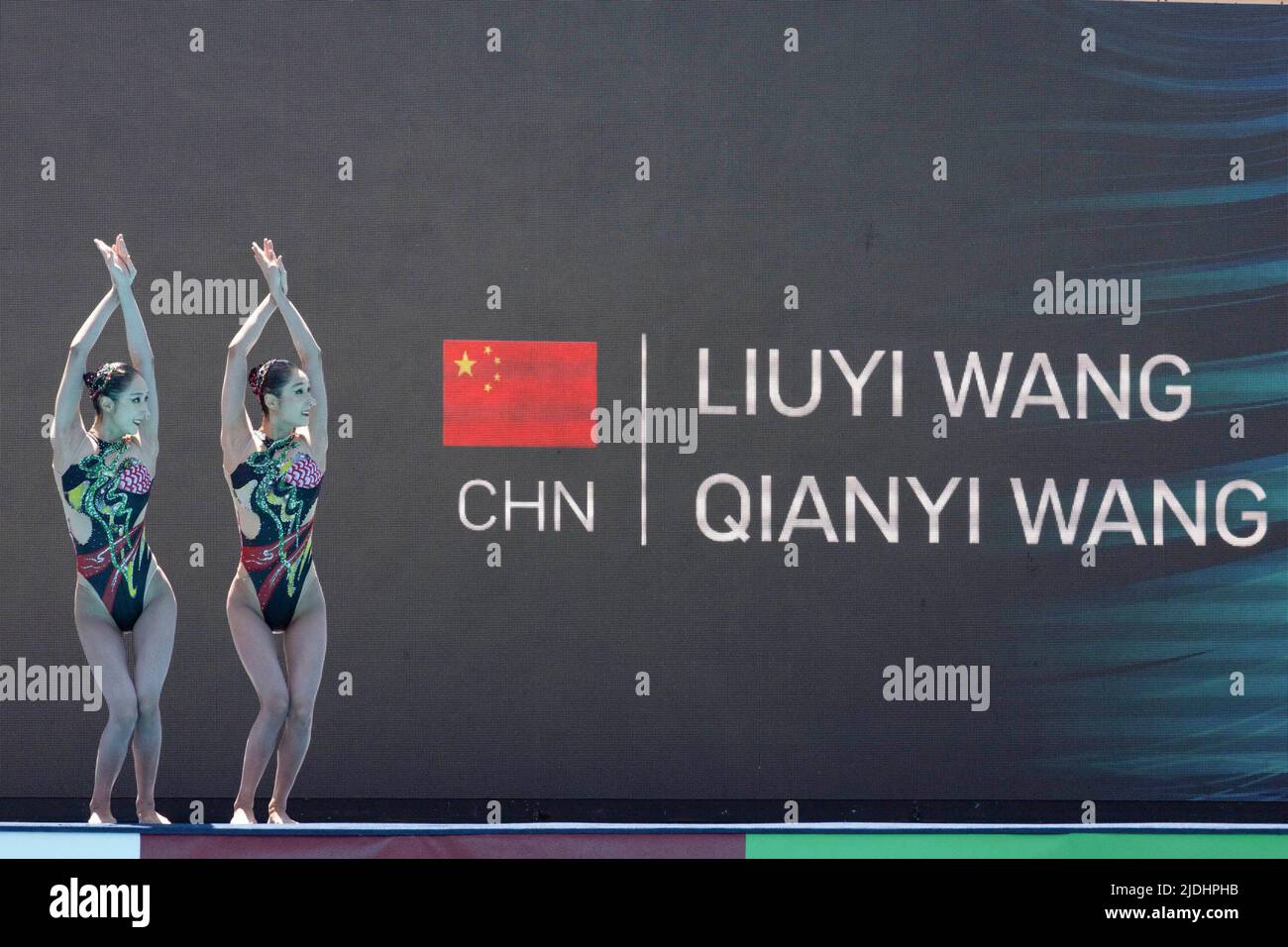 Budapest. 21.. Juni 2022. Die Chinesin Wang Liuyi und Wang Qianyi ...