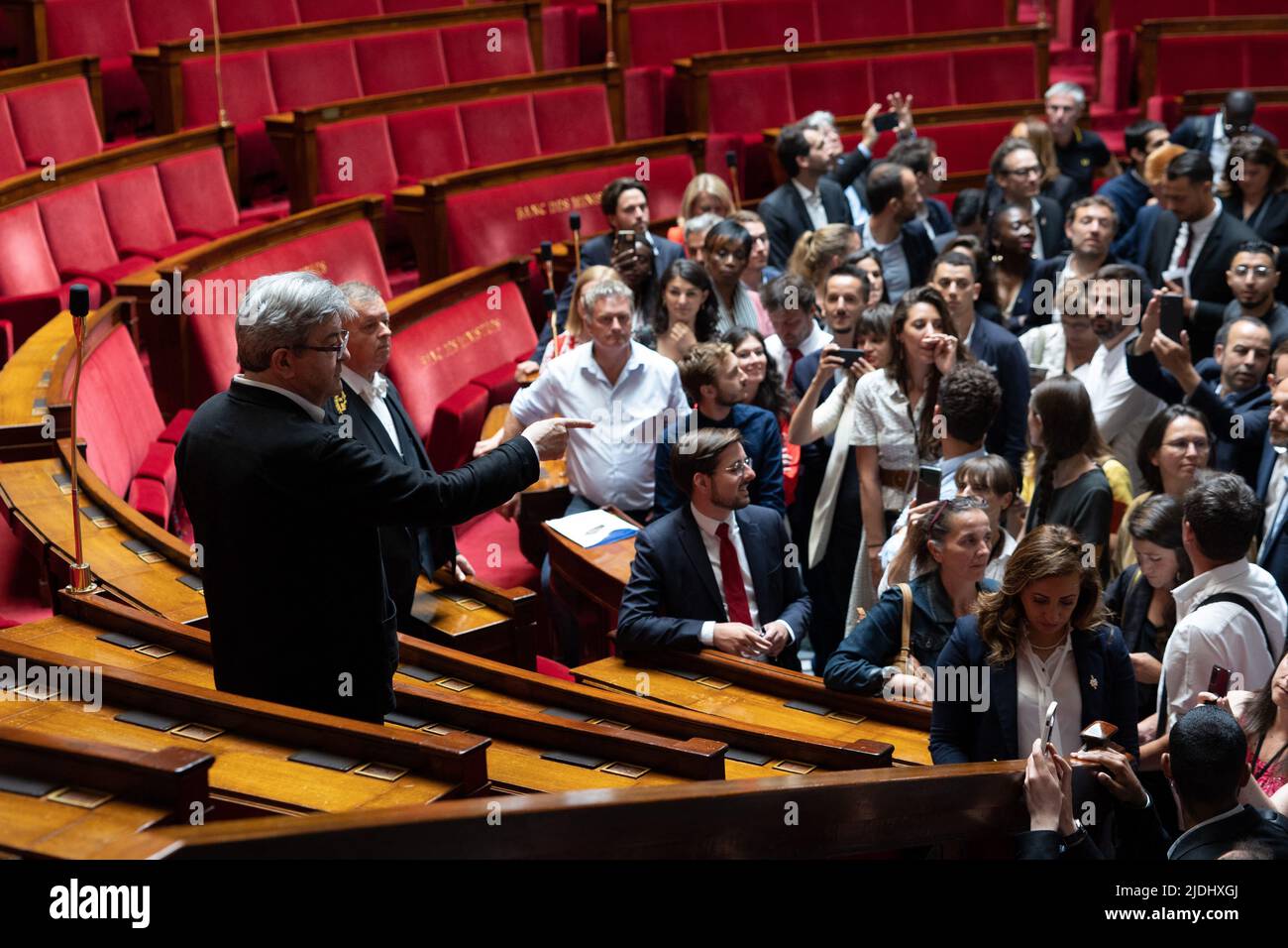 Die französische Linke La France Insoumise (LFI), Mitglied des ...