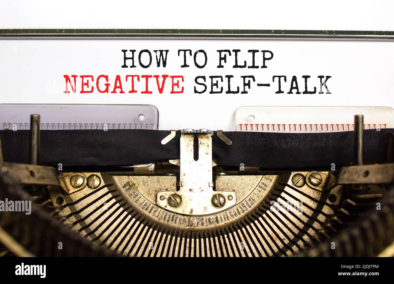 Negatives Selbstsprechsymbol umkehren. Konzept Wörter wie man negative ...