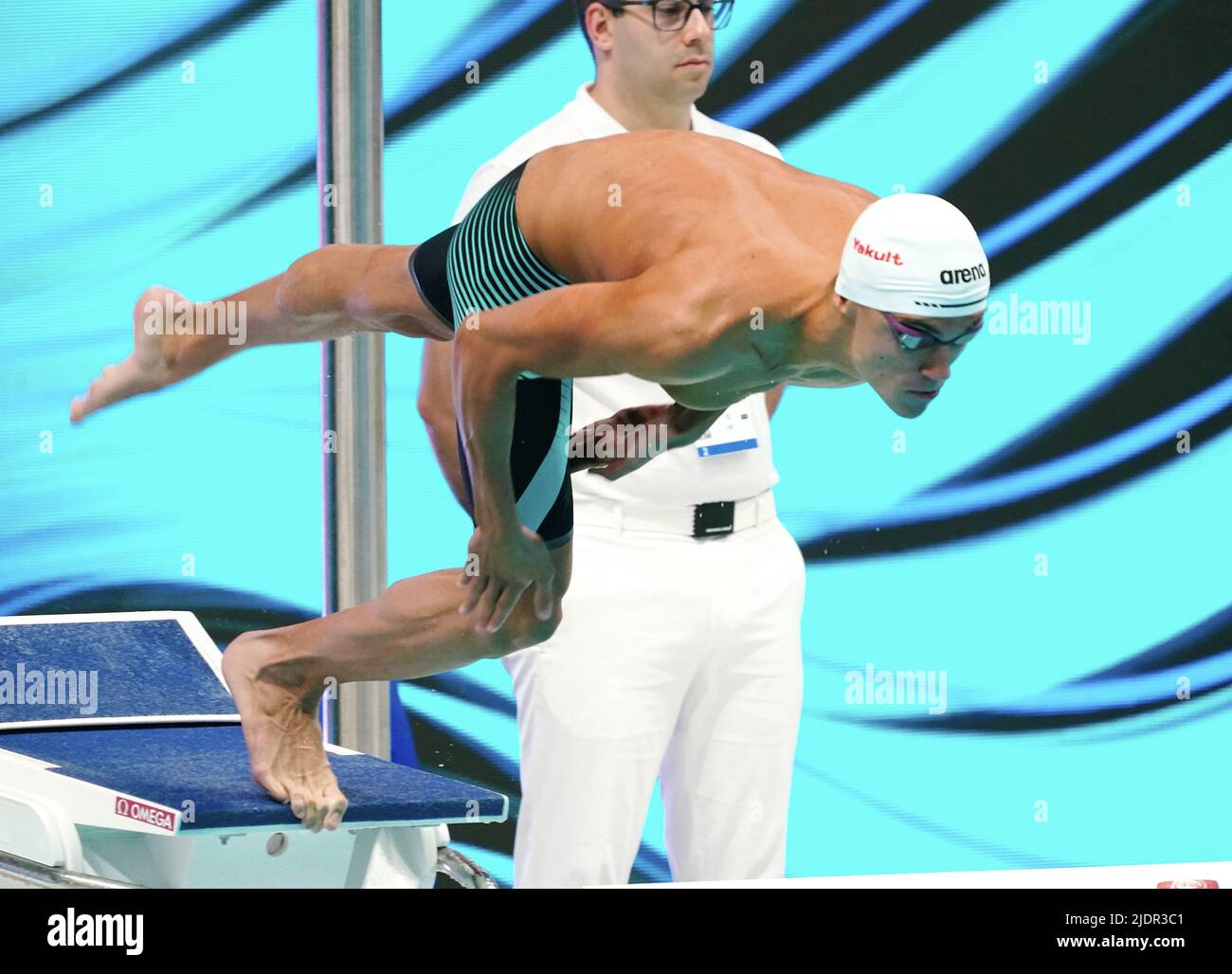 David Popovici (ROU) ist Goldmedaillengewinnerin in der Herren 100m Freestyle während der FINA ...