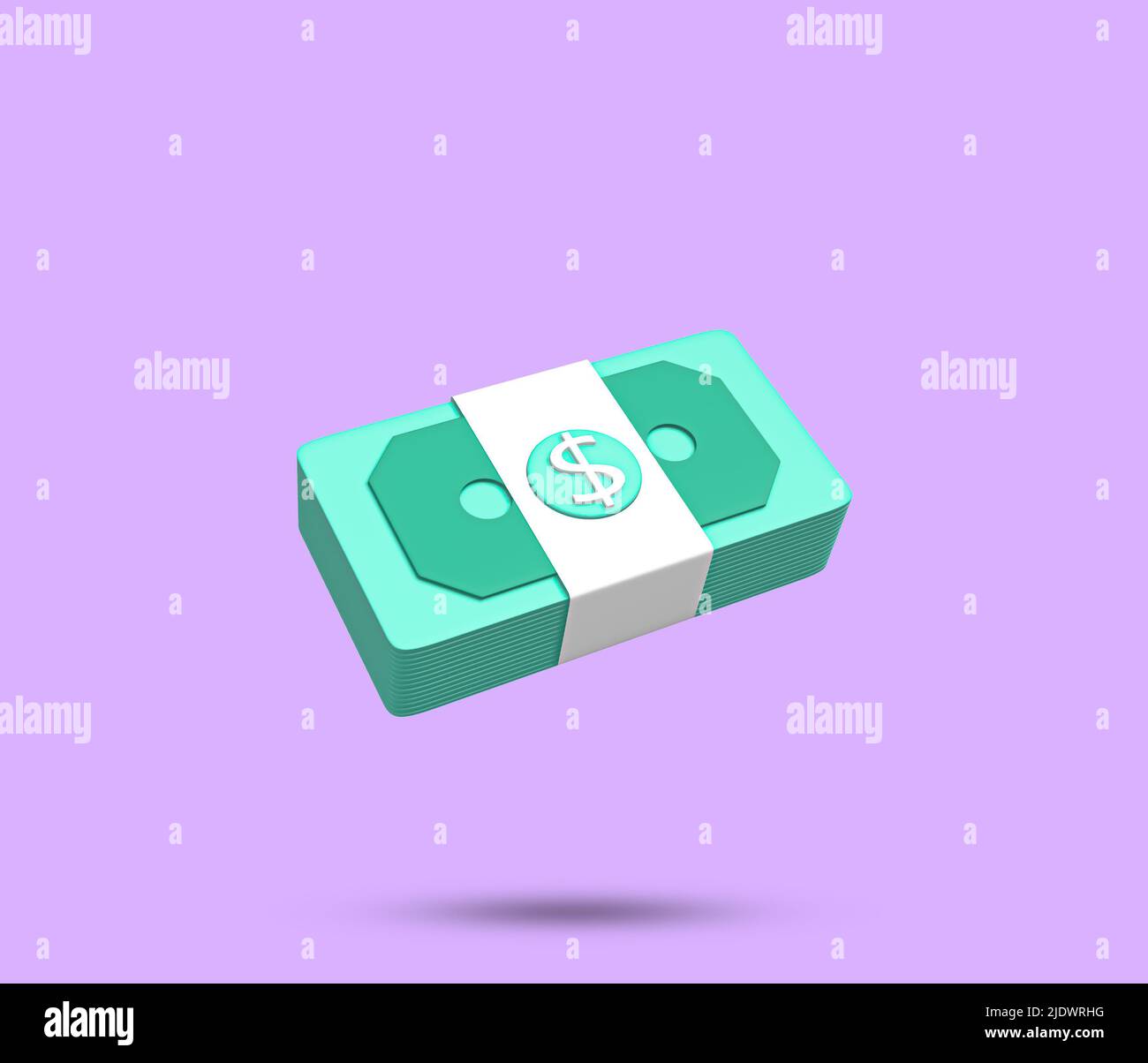 Geld- und Bargeldpaket 3D-Symbol. Dollar und Dollar bündeln ...