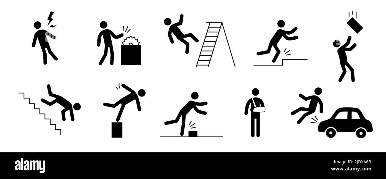 Piktogramm-Symbol für Unfall. Arbeitssicherheit, Vorsicht bei ...