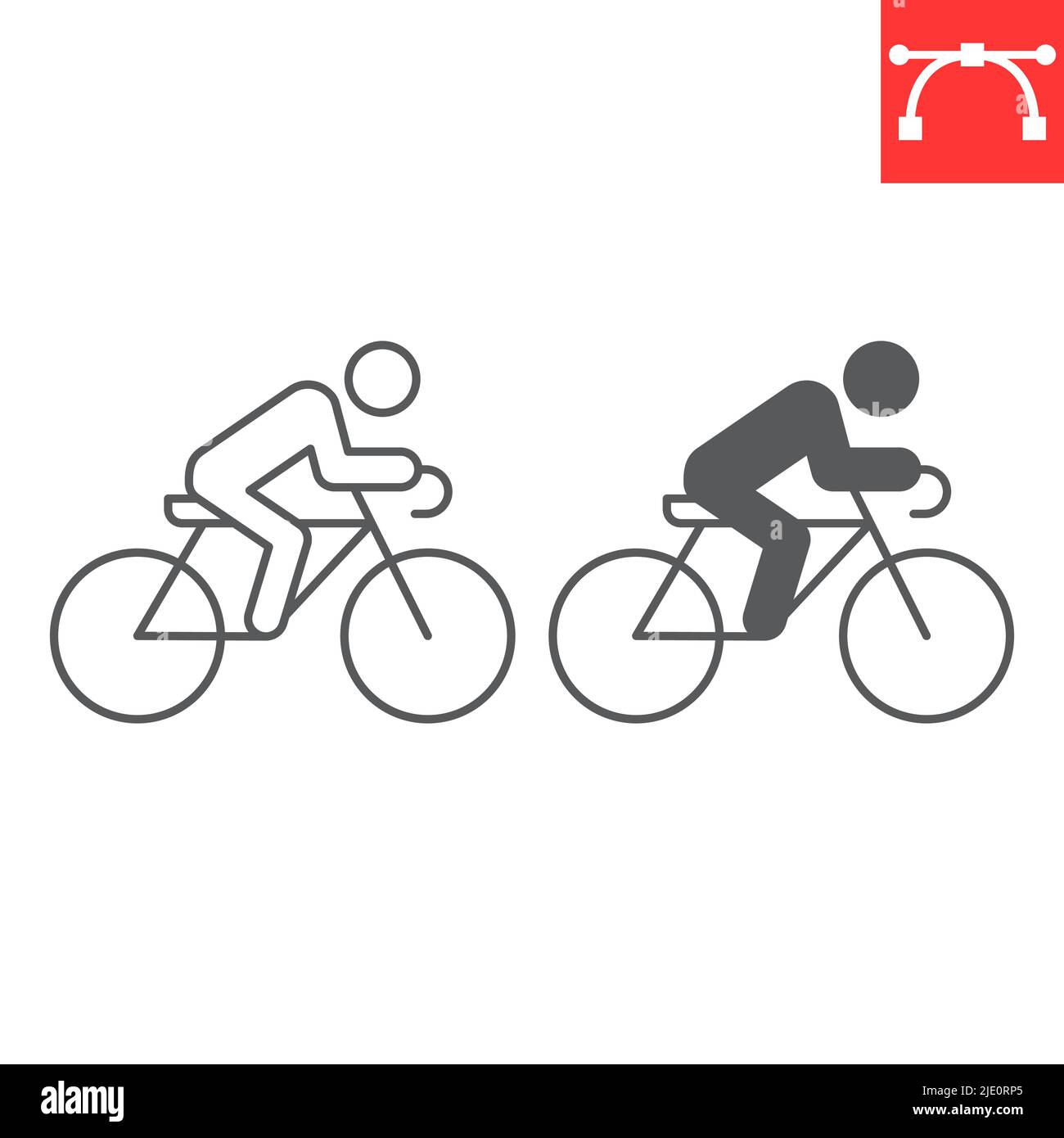 Radfahren Sport Linie und Glyphe Symbol, Sport und Fahrrad, Radfahrer ...