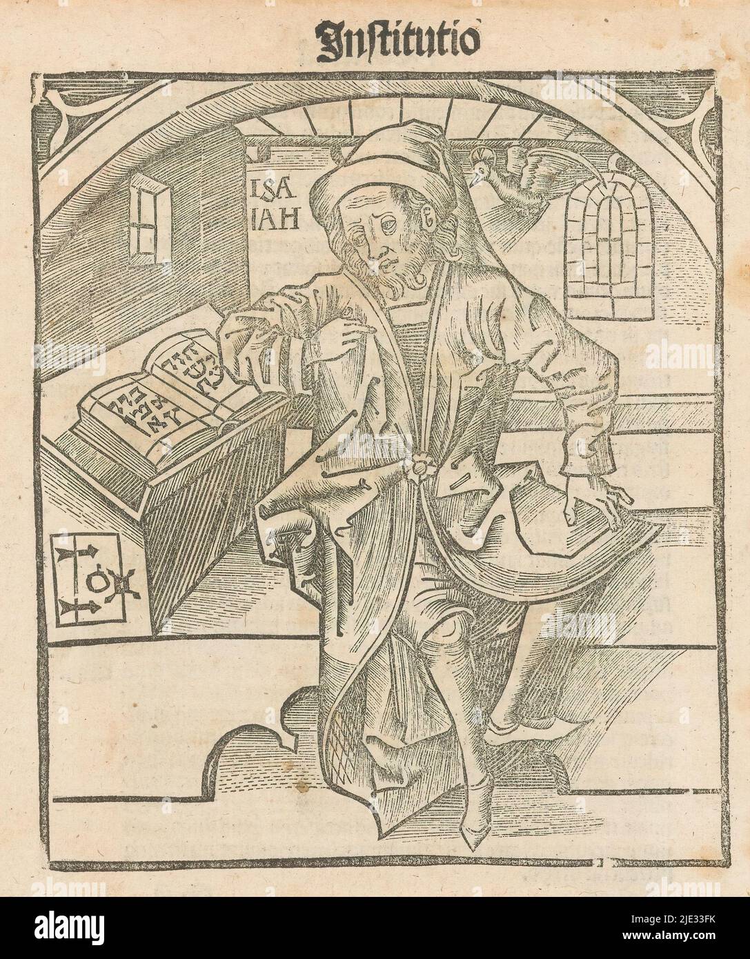 Prophet Jesaja, Abfahrt mit dem Propheten Jesaja hinter einem hölzernen ...
