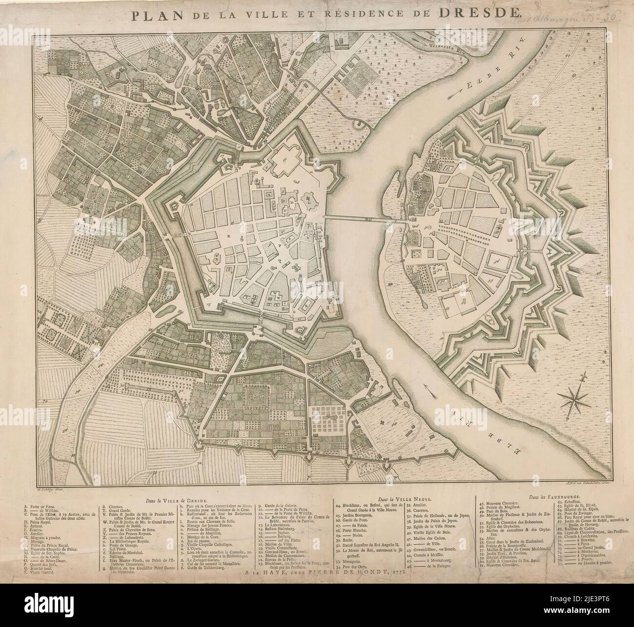 Plan de la ville und residenz de dresde -Fotos und -Bildmaterial in ...
