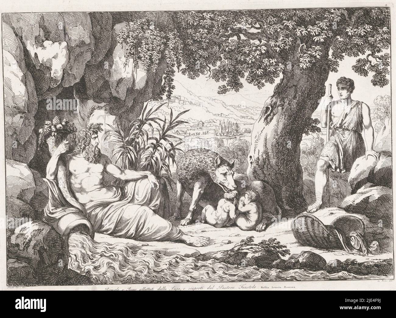 Romulus und Remus werden von Faustulus, Bartolomeo Pinelli, 1818 ...