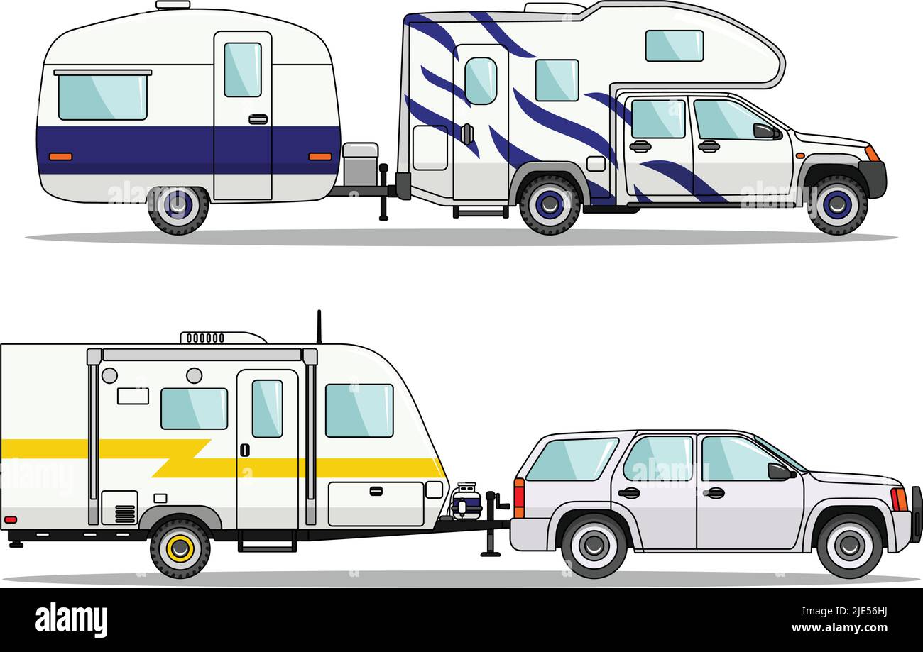 Cartoon camping van caravan -Fotos und -Bildmaterial in hoher Auflösung ...