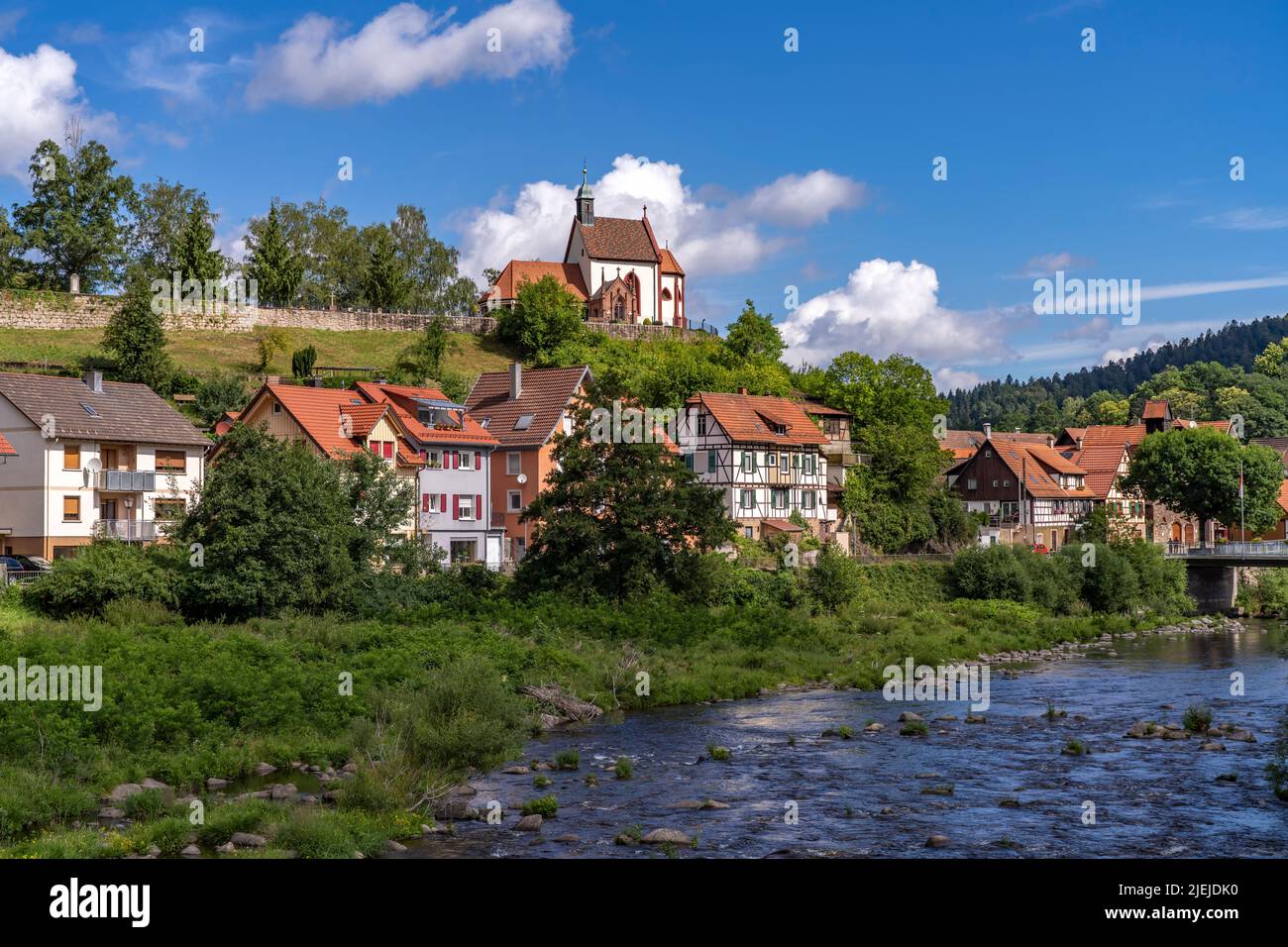 Weisenbach und der Fluss Murg, Murgtal, Schwarzwald, Baden-Württemberg ...