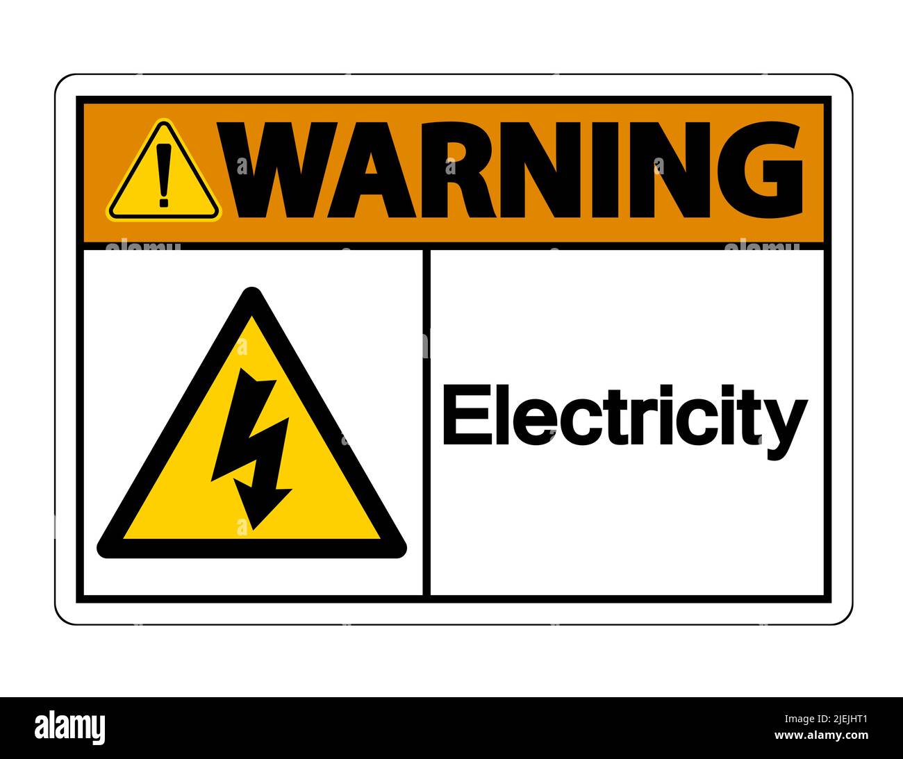 Warnung Strom Symbol Zeichen auf weißem Hintergrund, Vektor ...