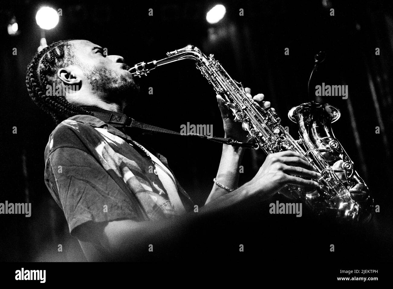 Kopenhagen, Dänemark. 24., Juni 2022. Der Saxophonist Malik Venner ...