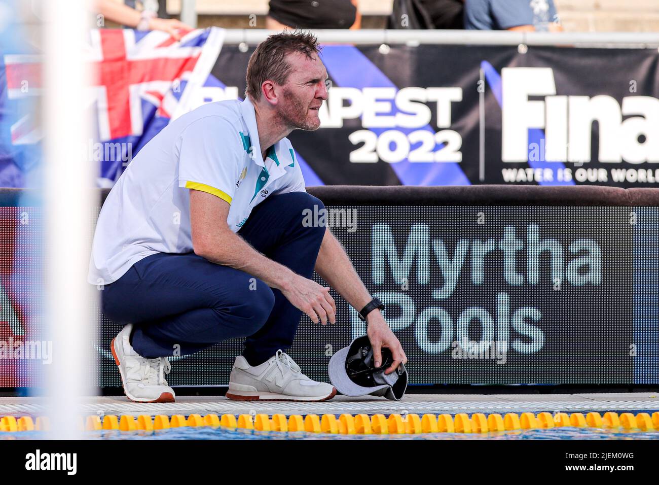 BUDAPEST, UNGARN - 27. JUNI: Cheftrainer Tim Hamill aus Australien beim ...