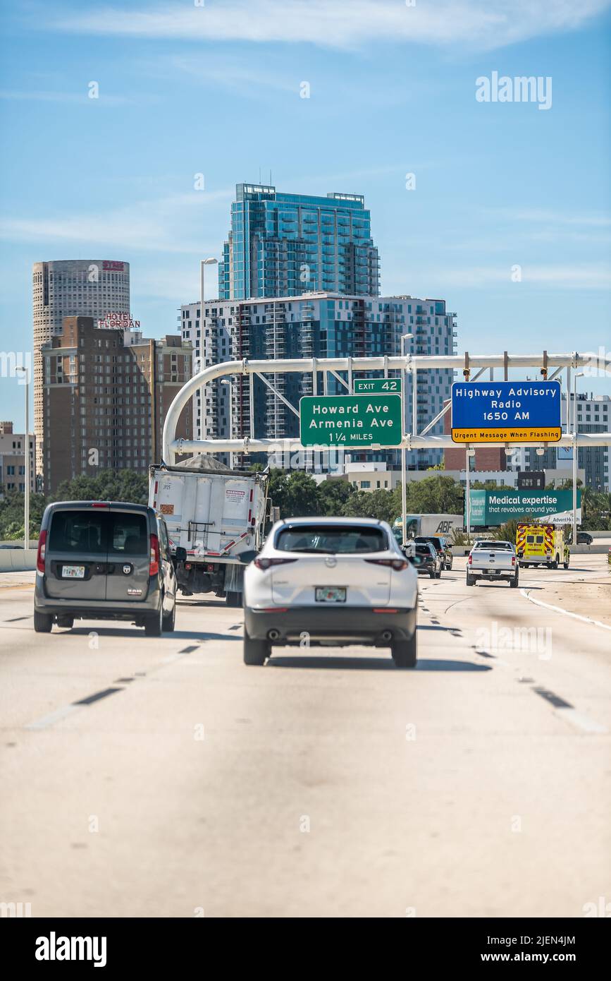 Tampa, USA - 4. Oktober 2021: Interstate Highway Road i275 in Tampa ...