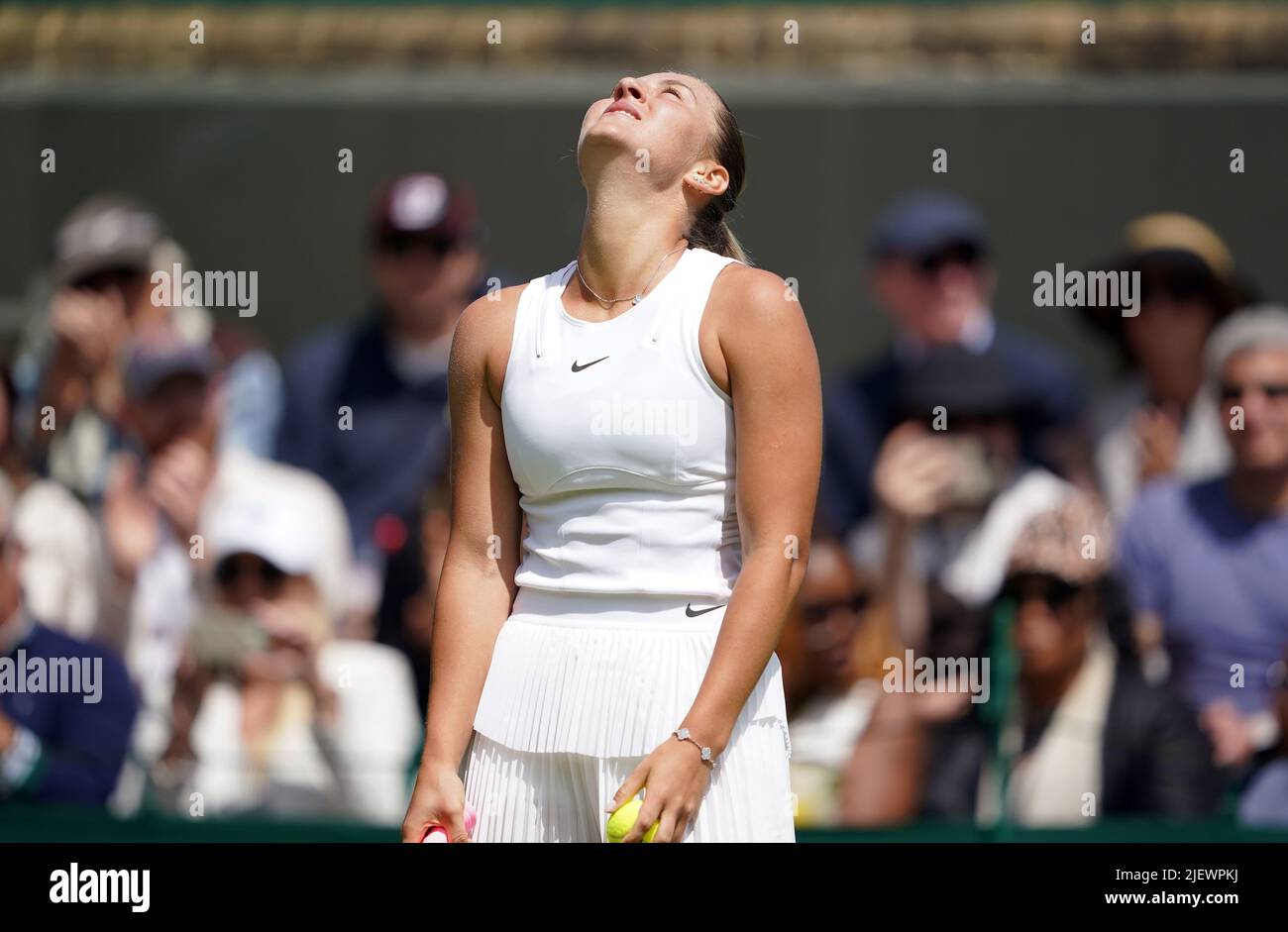 Marta Kostyuk nach ihrem Spiel gegen Katie Swan am zweiten Tag der ...