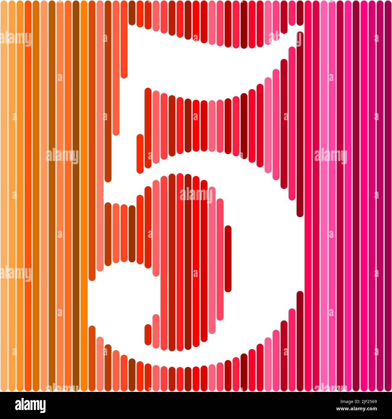 Kreatives Layout. Geburtstagskarte mit der Nummer fünf zum 5 ...