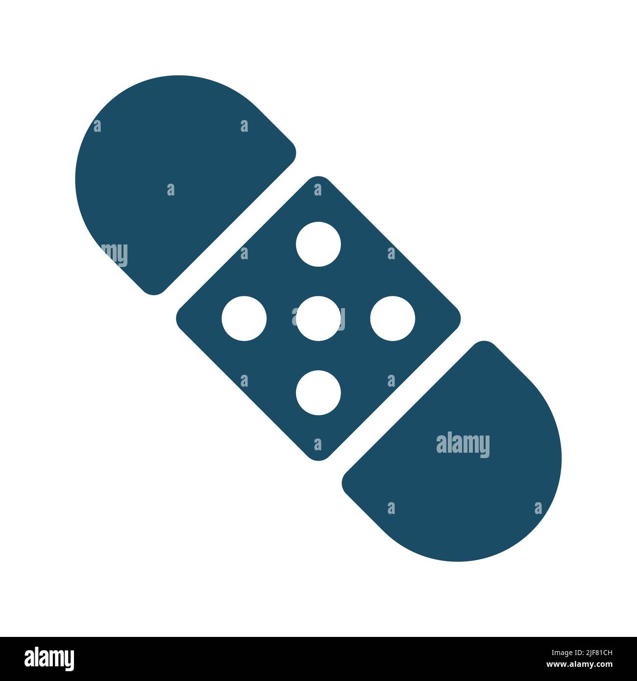 Hochwertiges dunkelblaues Pflaster-Verbandsymbol. Piktogramm ...