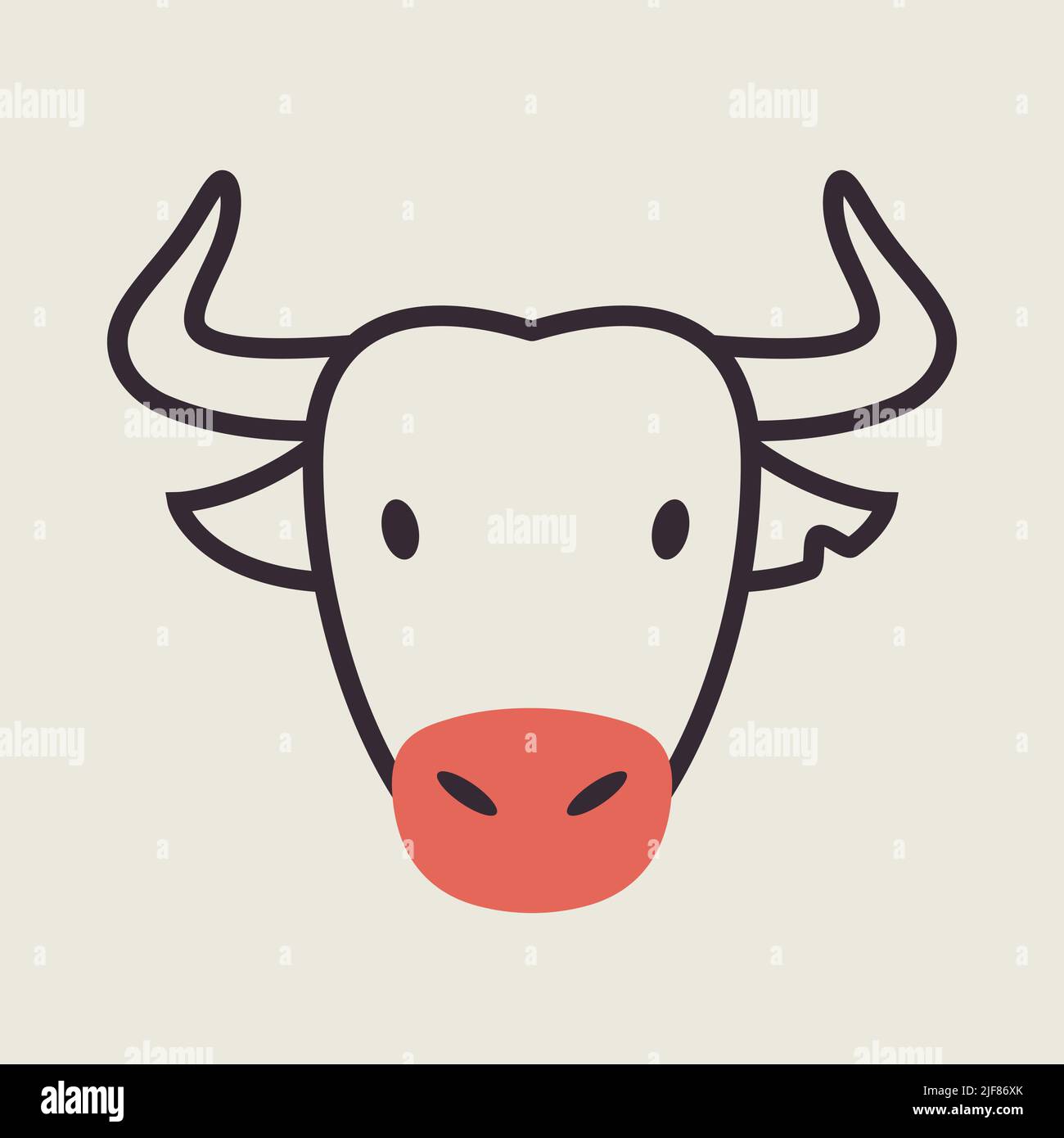 Spanisches Bullen-Büffelsymbol. Vektor des Tierkopfs. Zeichen ...