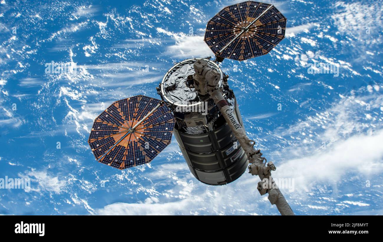 Erdatmosphäre. 28.. Juni 2022. Northrop Grummans Raumfrachter Cygnus ...