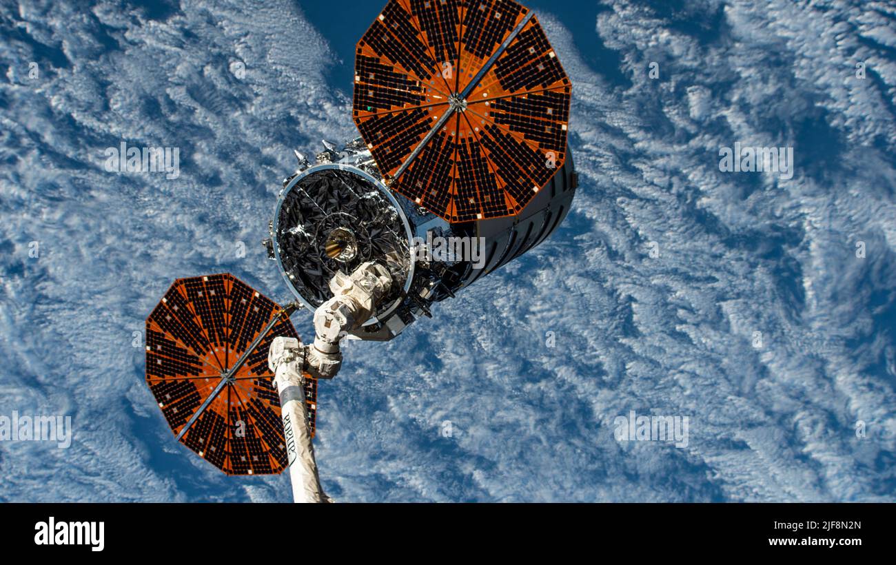 Erdatmosphäre. 28.. Juni 2022. Northrop Grummans Raumfrachter Cygnus ...
