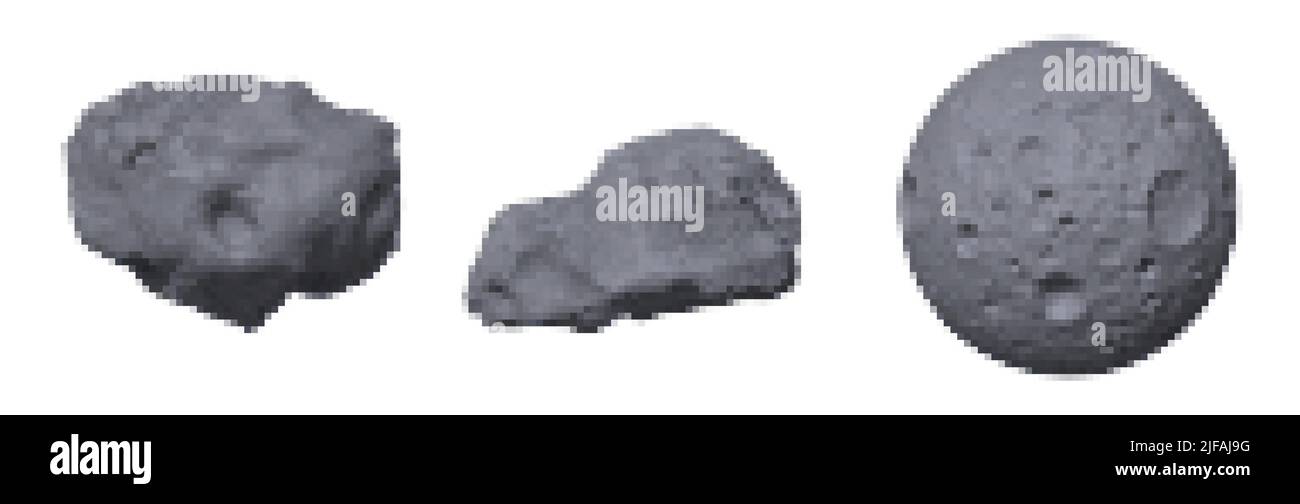 Stein-Astroiden realistische Vektordarstellung. Meteor oder Space ...