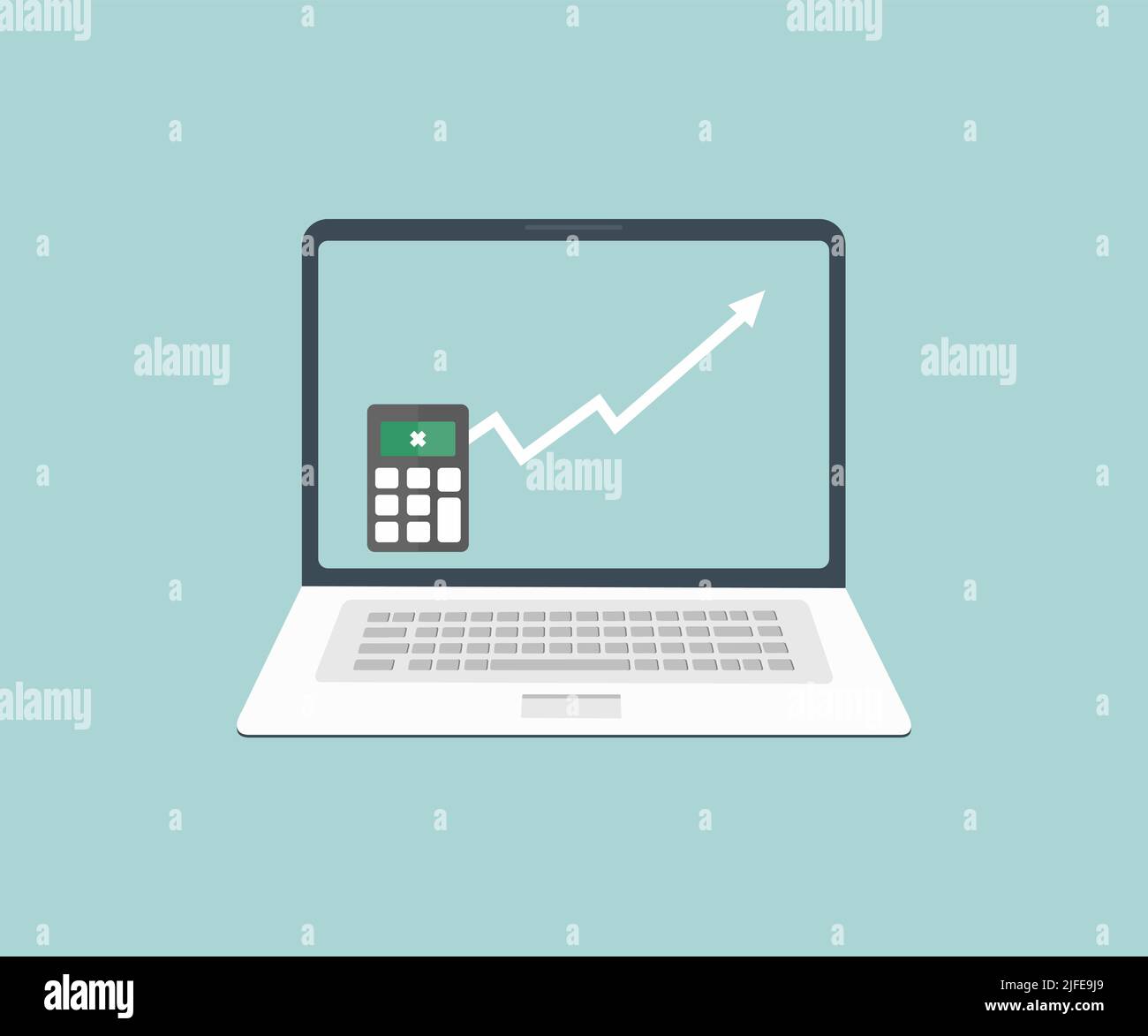 Diagramm mit dem Anstieg der Inflation im Logo-Design des World on ...