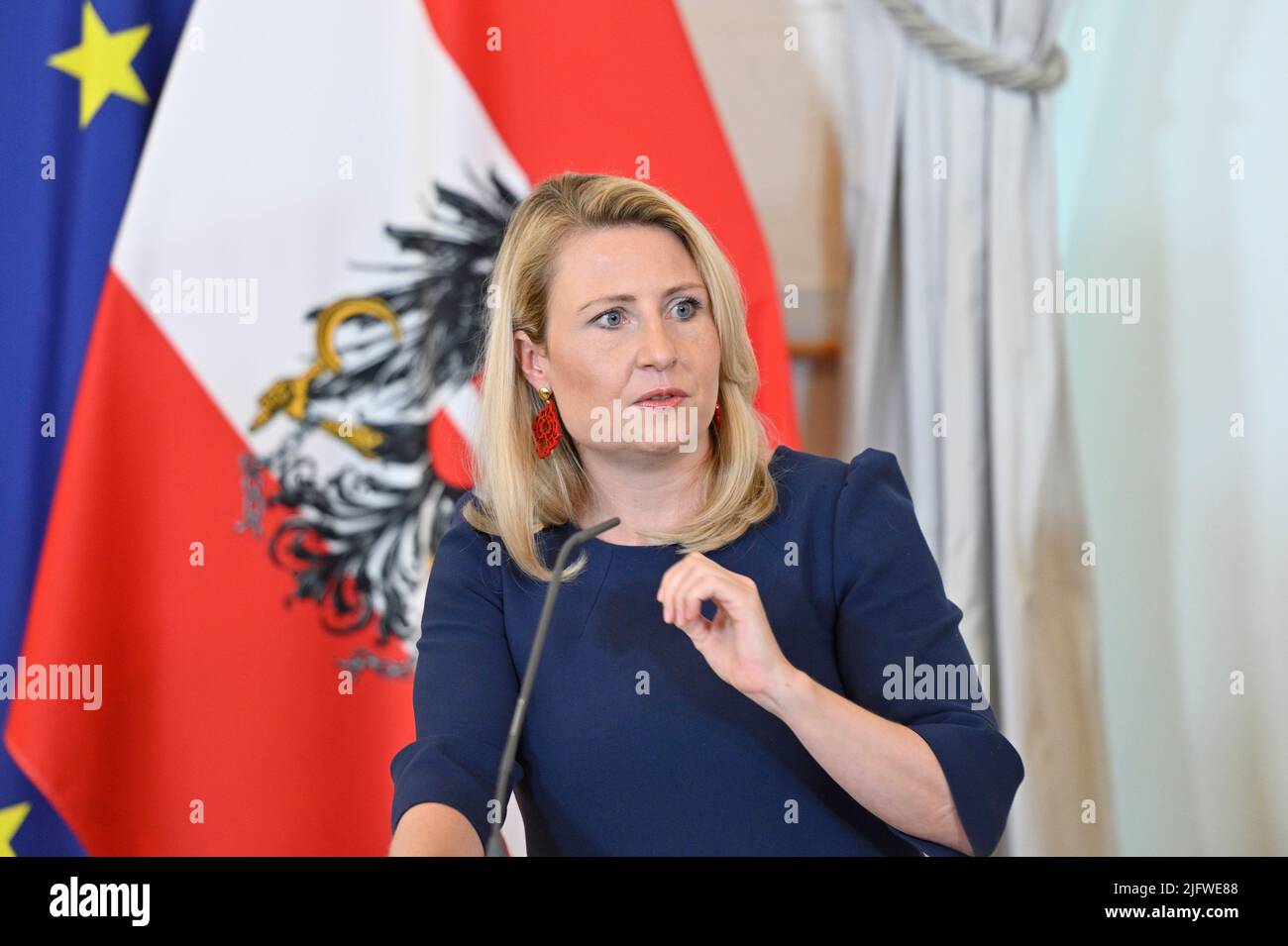 Wien, Österreich. 5.. Juli 2022. Pressekonferenz zu Anreizmodellen für ...