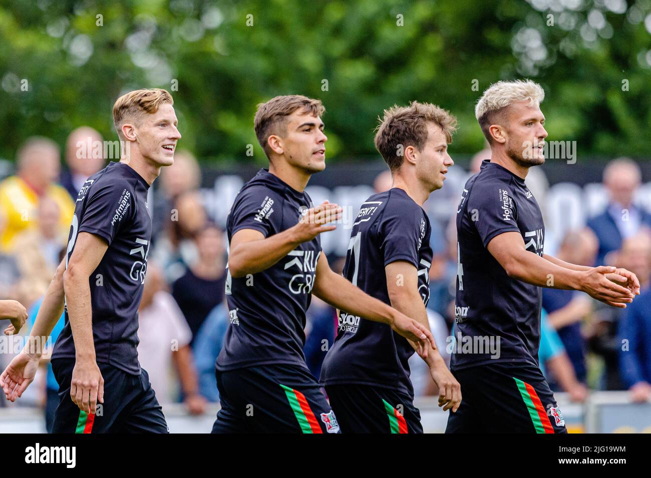 AFFERDEN, NIEDERLANDE - 6. JULI: Joep van der Sluijs von N.E.C., Bart van Rooij von N.E.C., Dirk ...