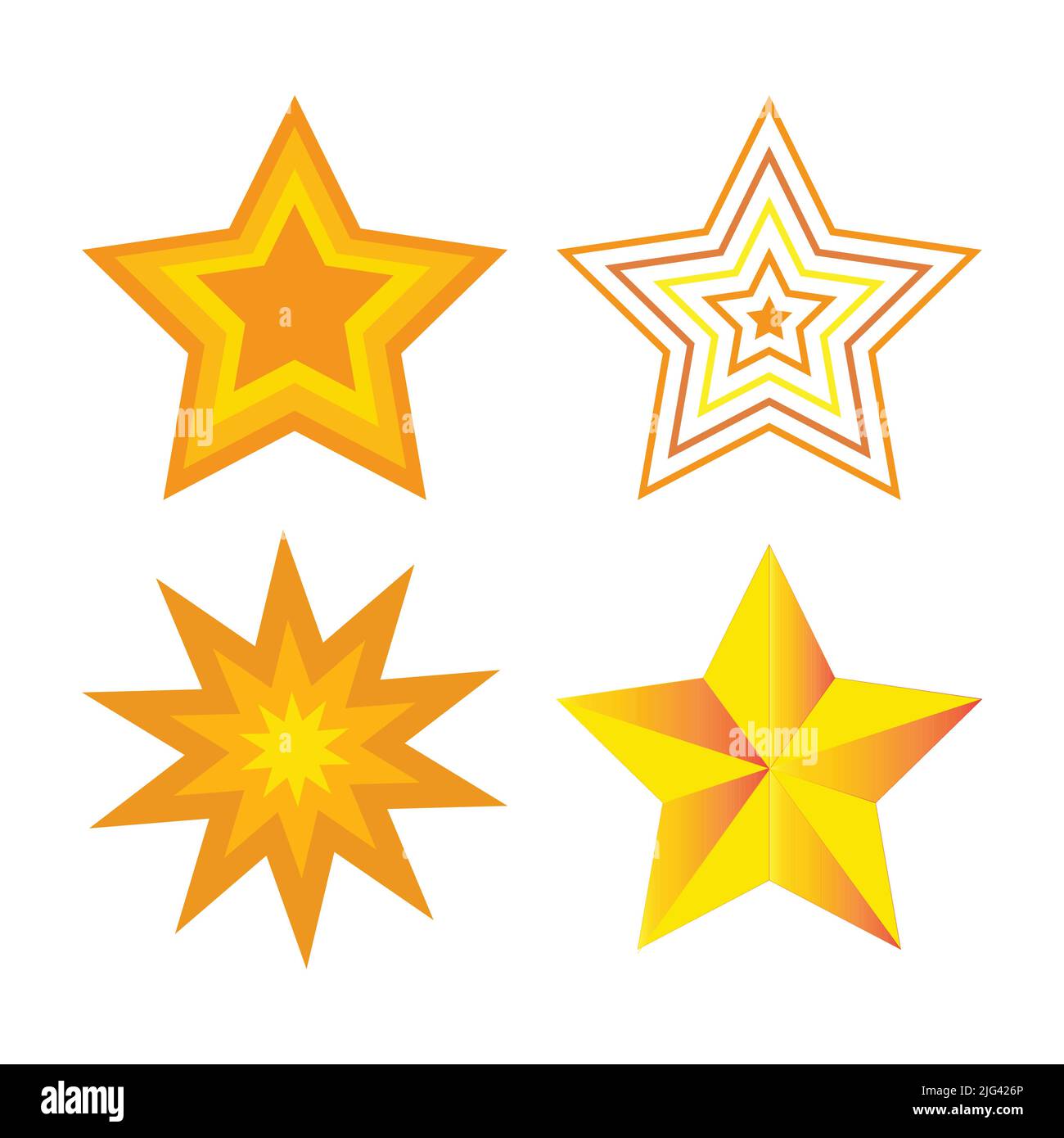 Star Icons und Logos Collection. Gelb, Gold, Orange funkelt Symbole ...