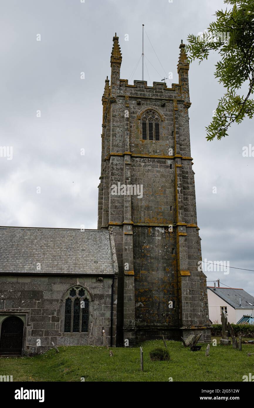 Blick in und um St. Breaca Parish Church in Breage, Helston, Cornwall ...