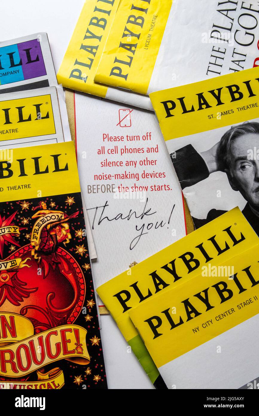 Still Life of playbills from Broadway Theatres and an insert the ...