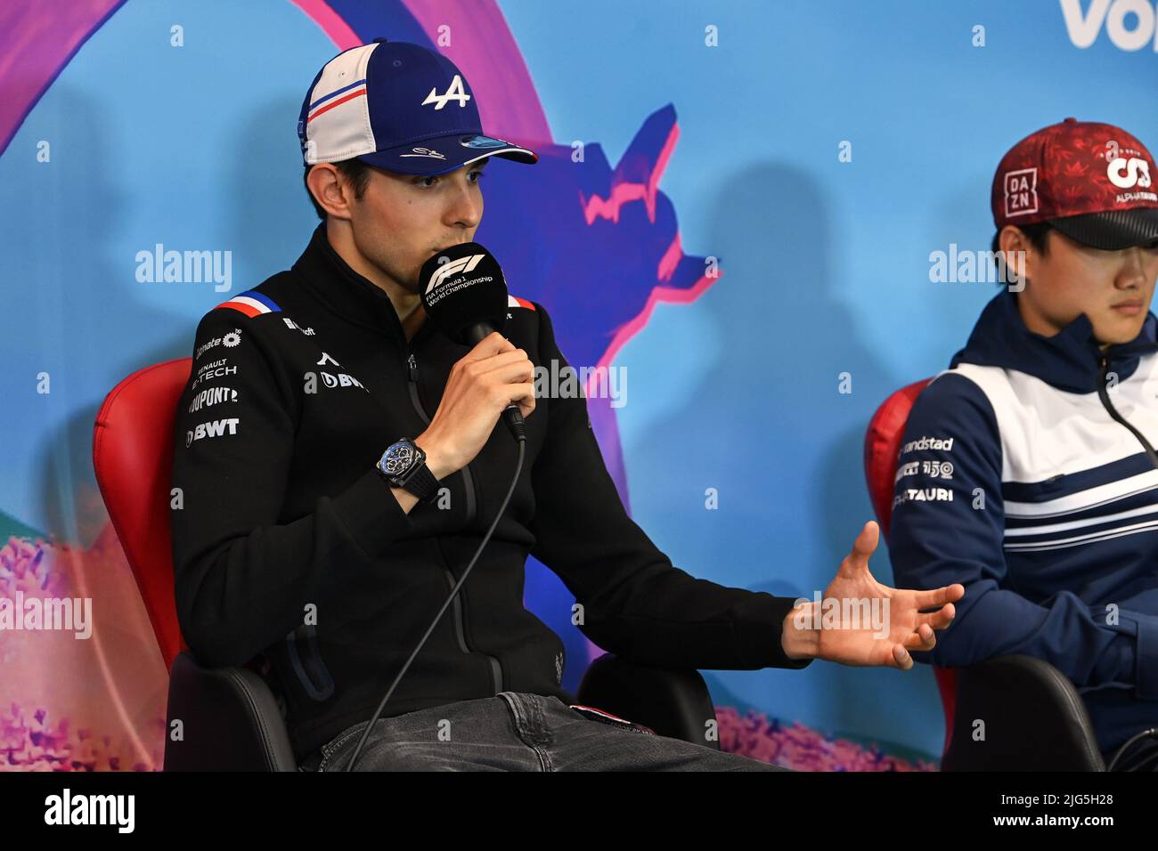 Rom, Österreich: 7. Juli 2022, OCON Esteban (Fra), Alpine F1 Team A522, Portrait Pressekonferenz ...